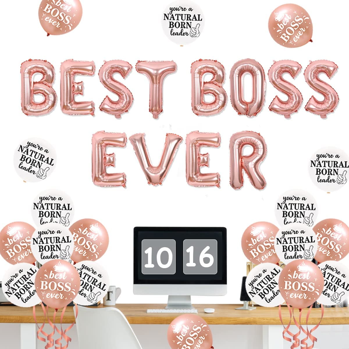Happy Boss’s Day Party Decorations for Woman, Best Boss Ever Foil Balloons Banner Boss's Day ...