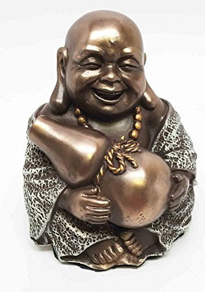 Happy Buddha Drunk With Chinese Wine Bottle Figurine Amulet Buddhism ...