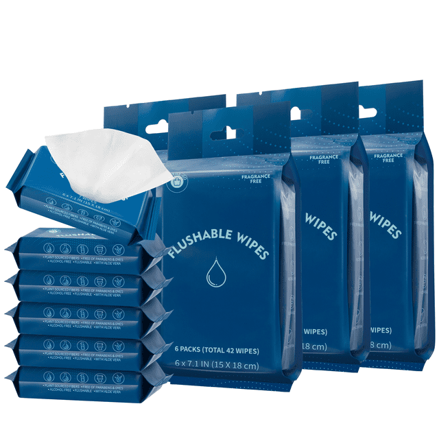 Happy Bum Flushable Wipes, Wet Wipes Travel Pack, 168 Count, 24 Pack ...