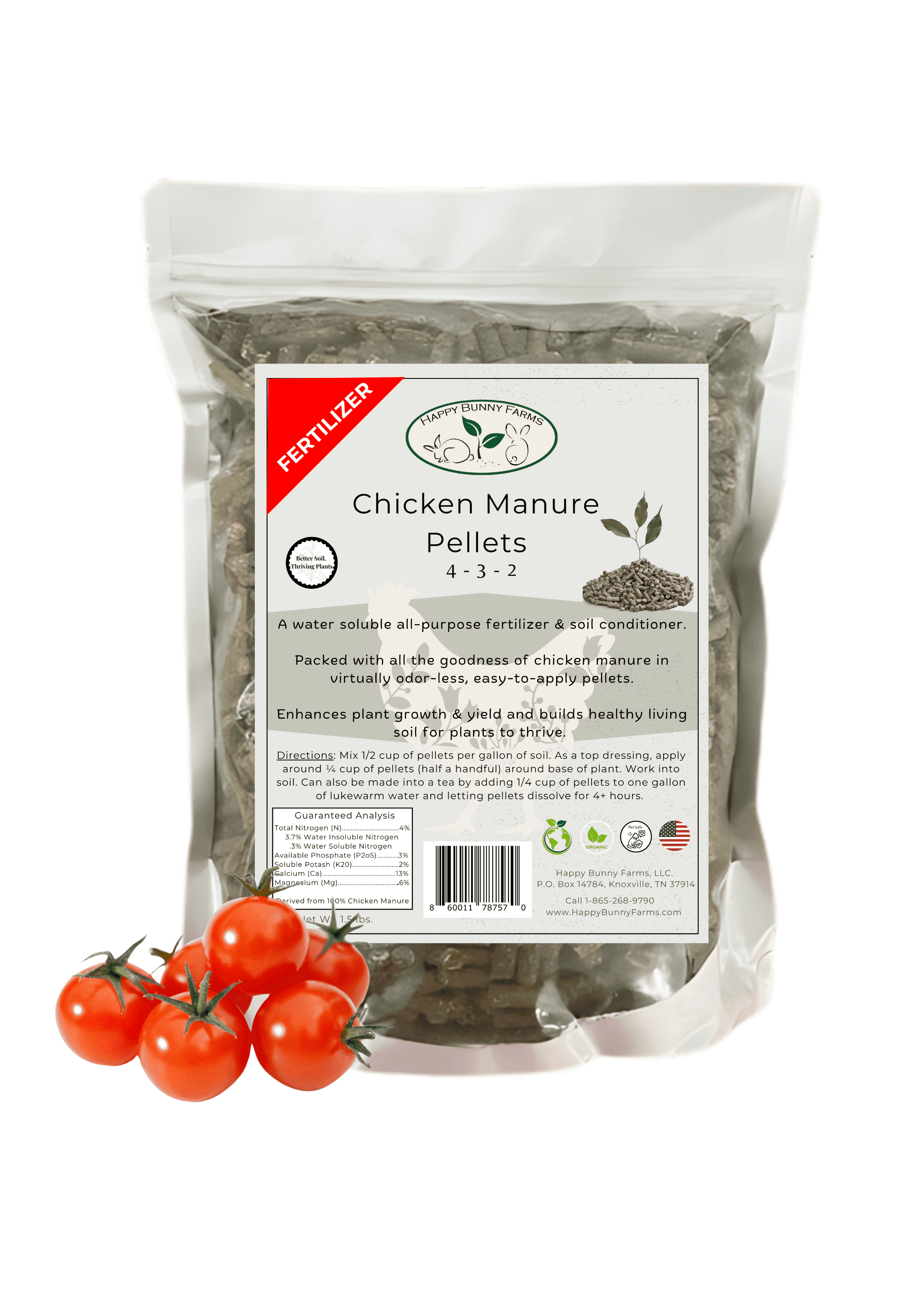 Organic Chicken Manure Fertilizer: 3.5 lb Pellets for Lawn, Garden ...
