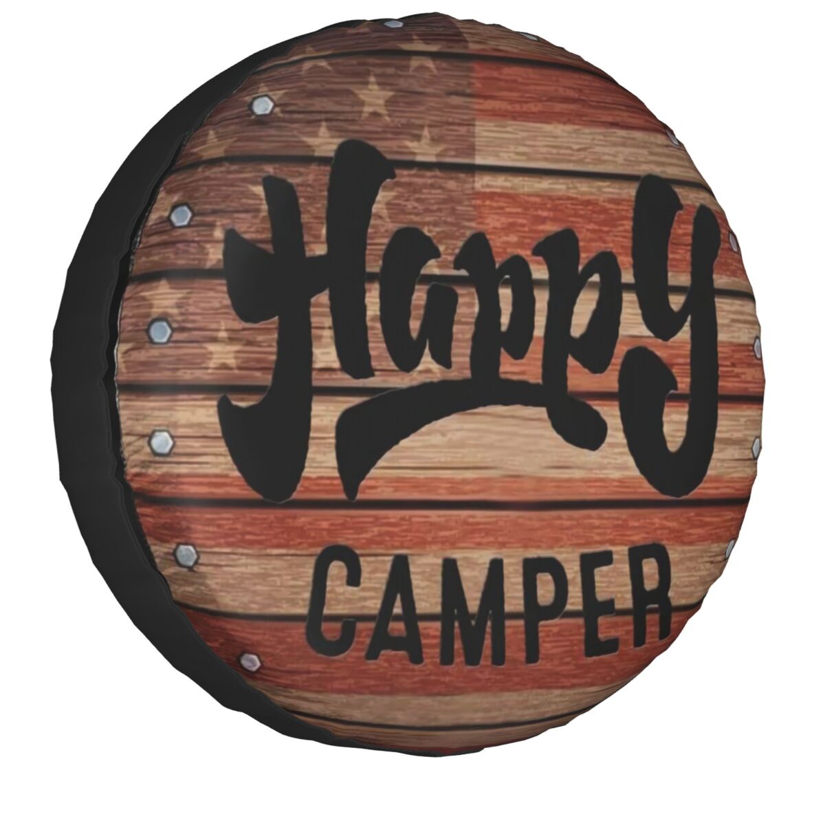 Happy Camper American Flag Tire Cover 4WD 4x4 RV Spare Wheel Protector ...