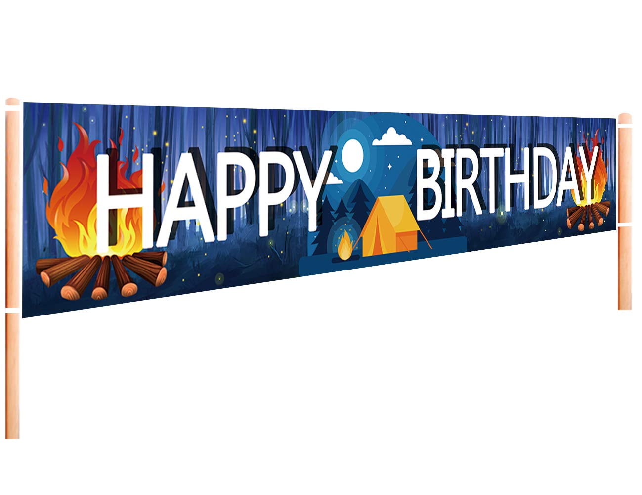 Happy Camper Banner Camping Theme Birthday Family Party Supplies for ...