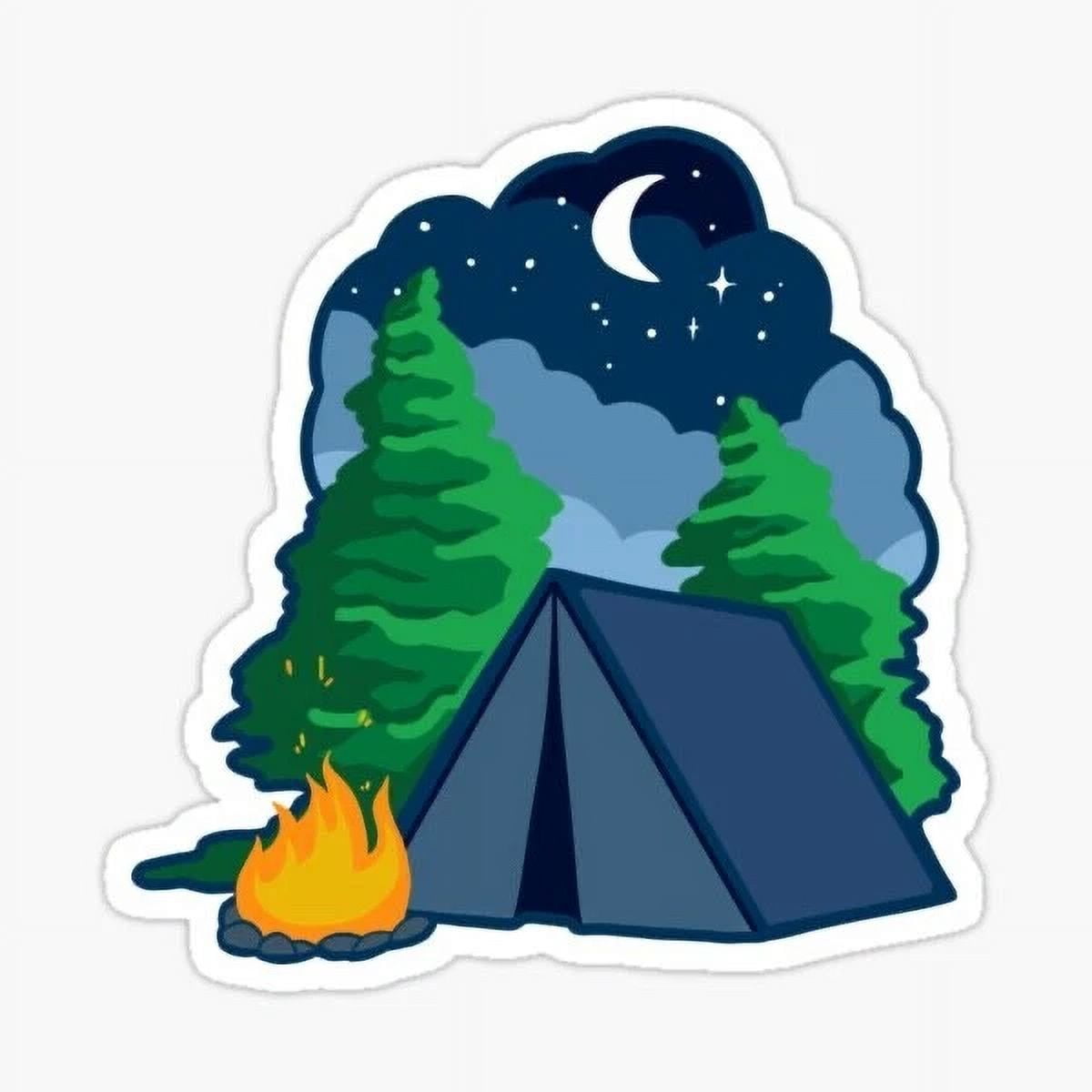 Happy Camper Camping Fireplace Tent Sticker Bumper Phone Decal Water ...