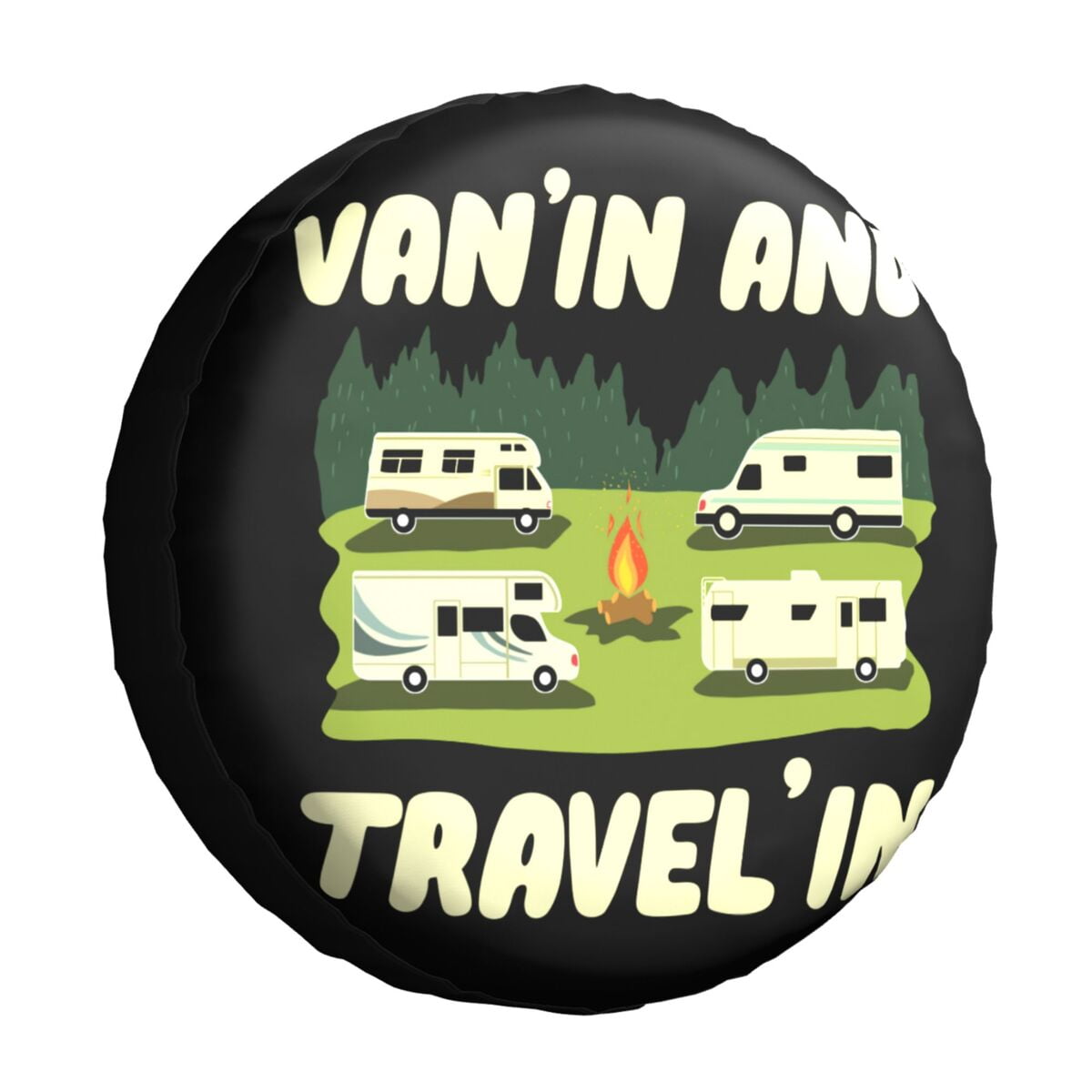 Happy Camper Camping Spare Tire Cover Adventure Travel Car Campervan ...
