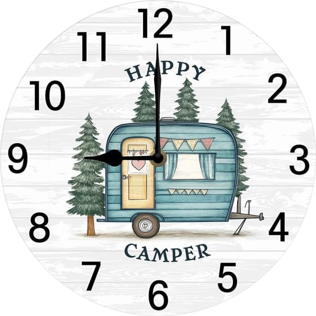 Happy Camper Camping Wall Clock Camping Gifts for Women Men 10 inch ...