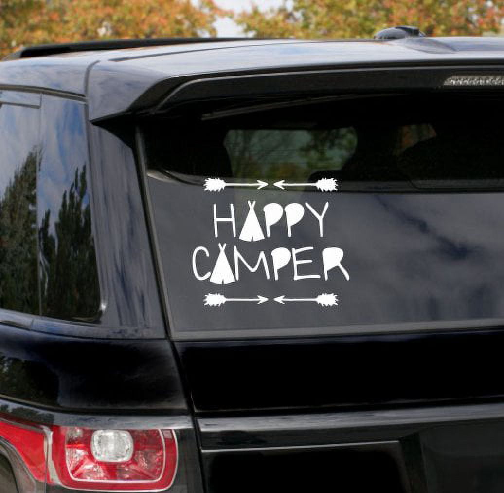 Happy Camper Decal RV Camping Letters Quote Car Truck Window Sticker ...