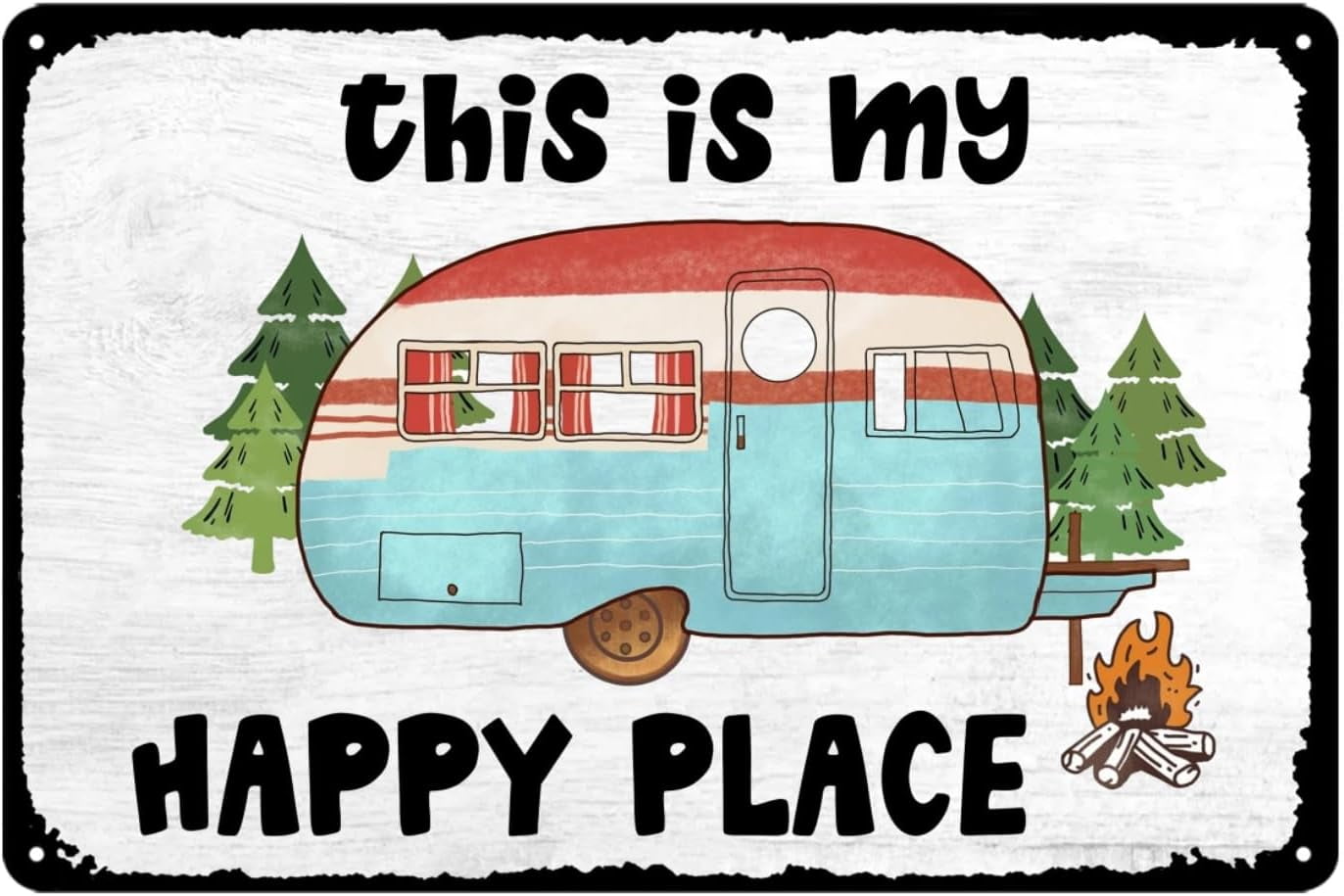 Happy Camper Decor Rv Signs For Campers Camping Metal Signs This Is My ...