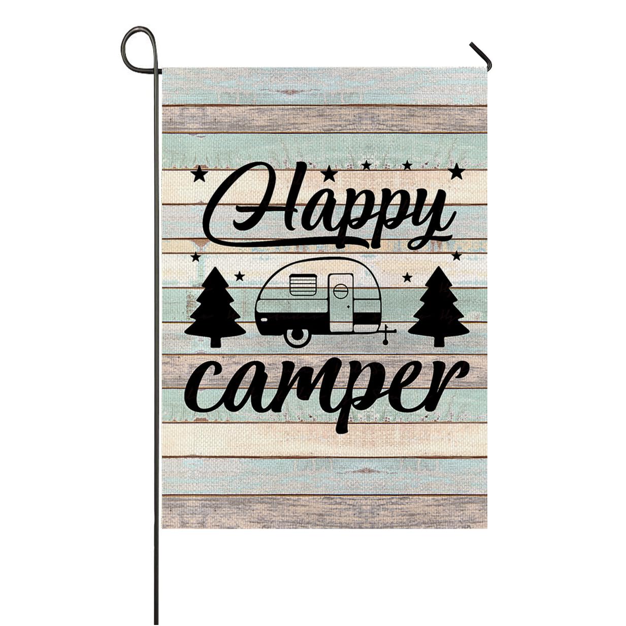 Happy Camper Garden Flag Vertical Double Sided for Campsite Welcome ...
