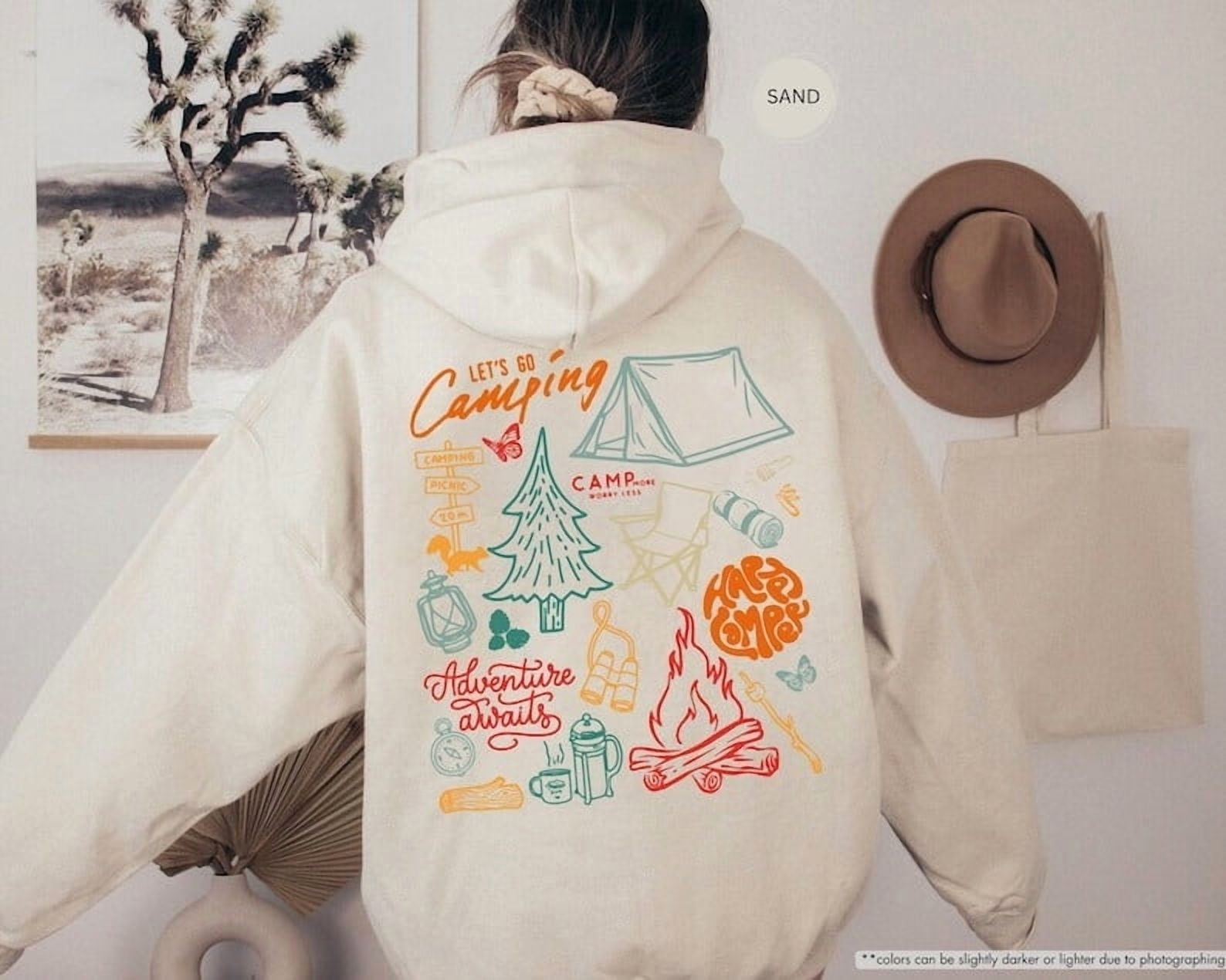 Happy Camper Hoodie Sweatshirt, Camping Collage Sweat, Family Camping ...