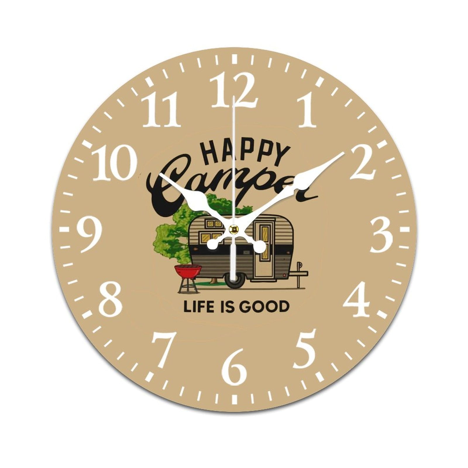 Happy Camper Life Is Good Wall Clock Modern Design Clocks Wall Hanging ...