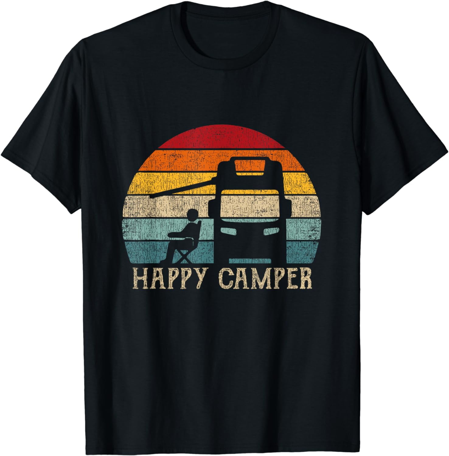 Happy Camper RV Camping Shirt Men Women Retro Sun 70s 80s T-Shirt ...