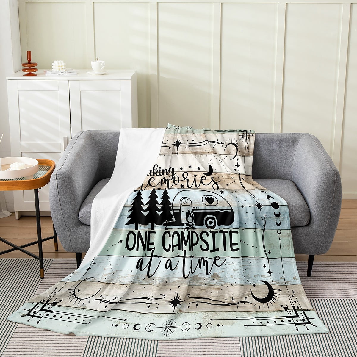 happy camping Throw Blanket,Camper Rv Decor Blanket Throw 50x60,Camper ...
