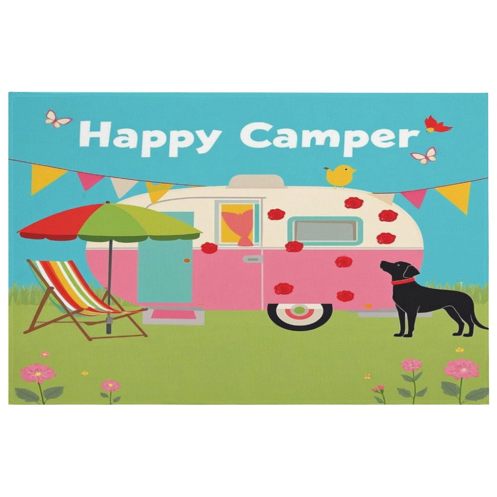 Happy Camper Trailer Vibes Adult Home Decor Bedroom Living Room Crystal ...