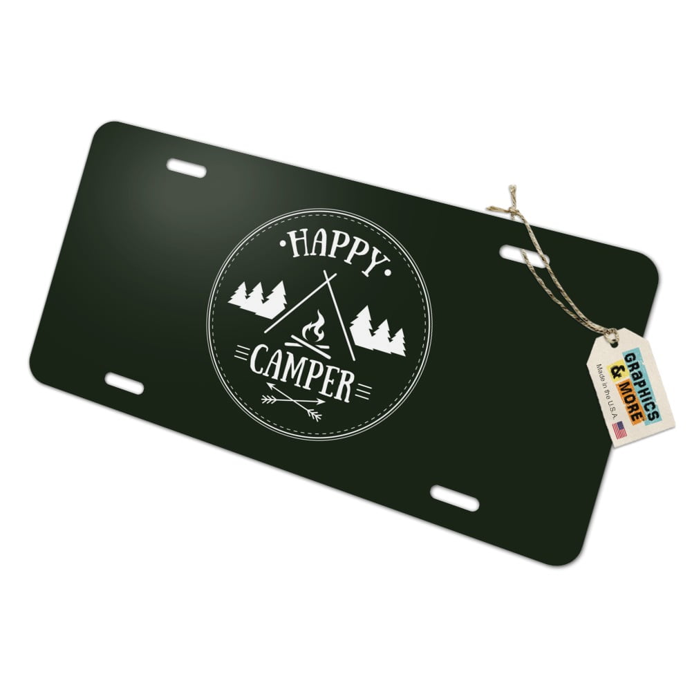 Happy Camper with Campfire Novelty Metal Vanity Tag License Plate ...