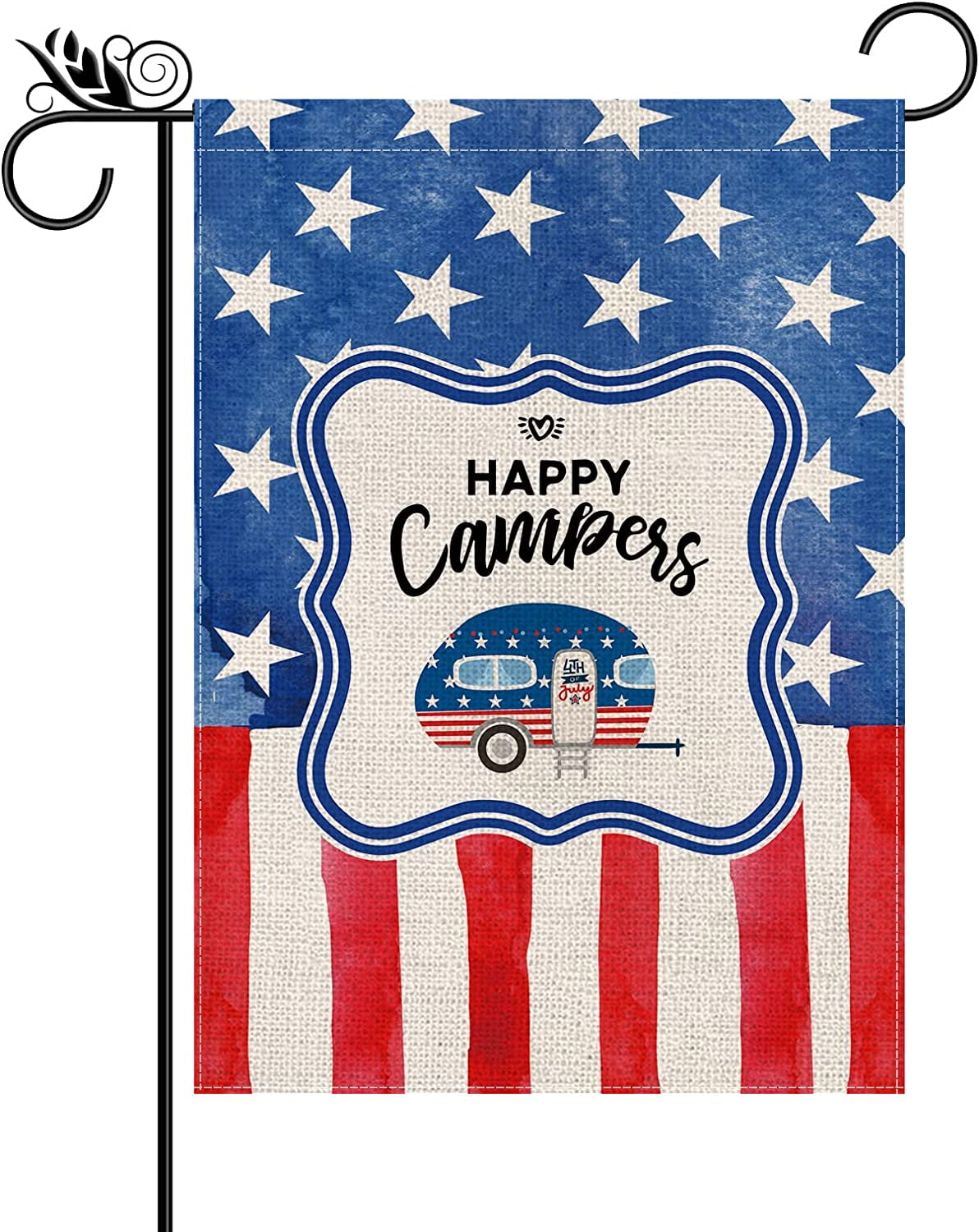 Happy Campers Garden Flags Vertical Double Sided Star Stripe Flag ...