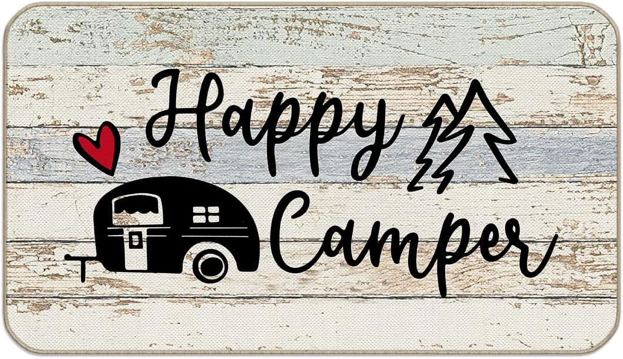 Happy Campers Vintage Door Mat,36x24 Inch Decorative Home Indoor ...