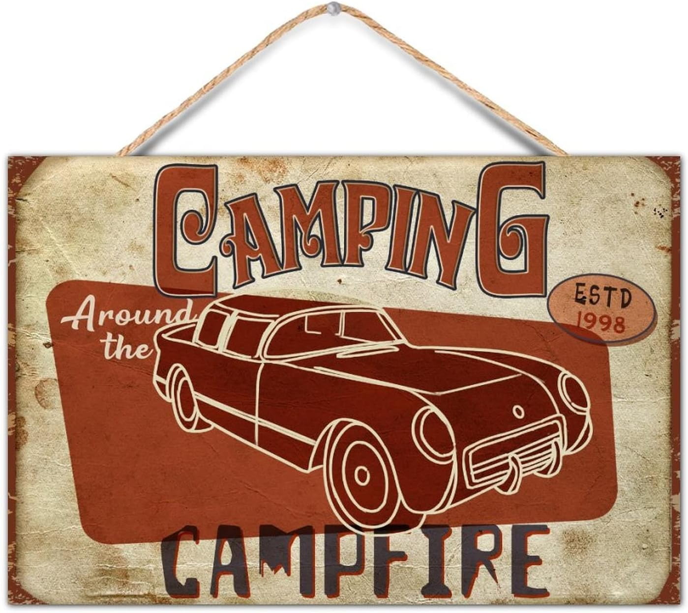 Happy Campers Wood Hanging Sign Camping Decorations for Classroom Happy ...