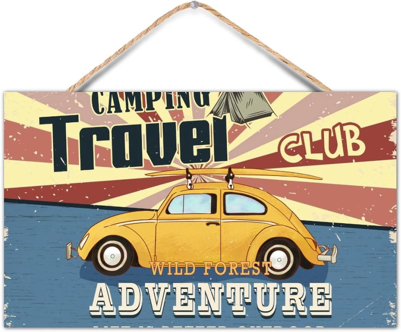 Happy Campers Wood Hanging Sign Camping Decorations for Classroom Happy ...
