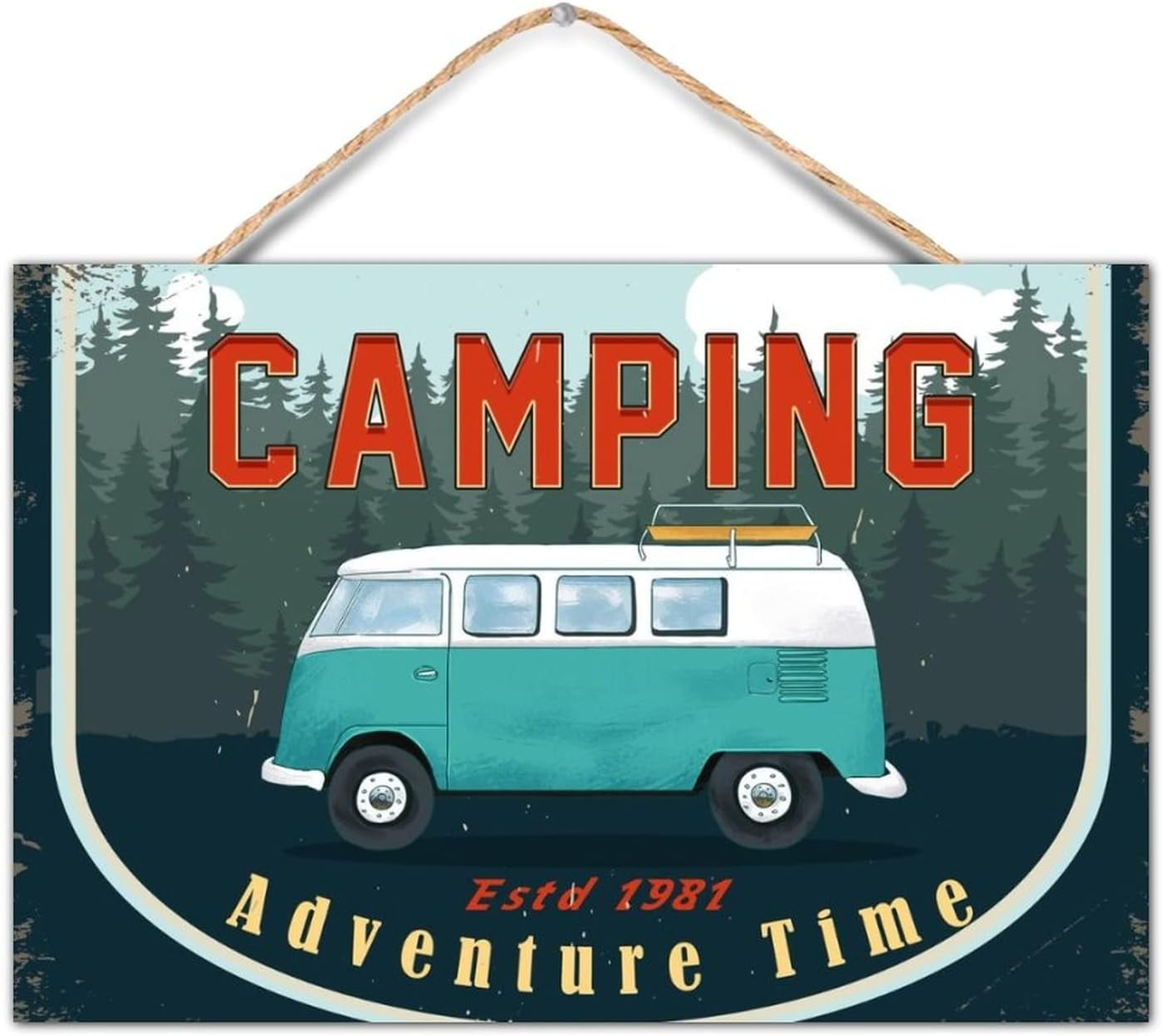Happy Campers Wood Hanging Sign Camping Decorations for Classroom Happy ...