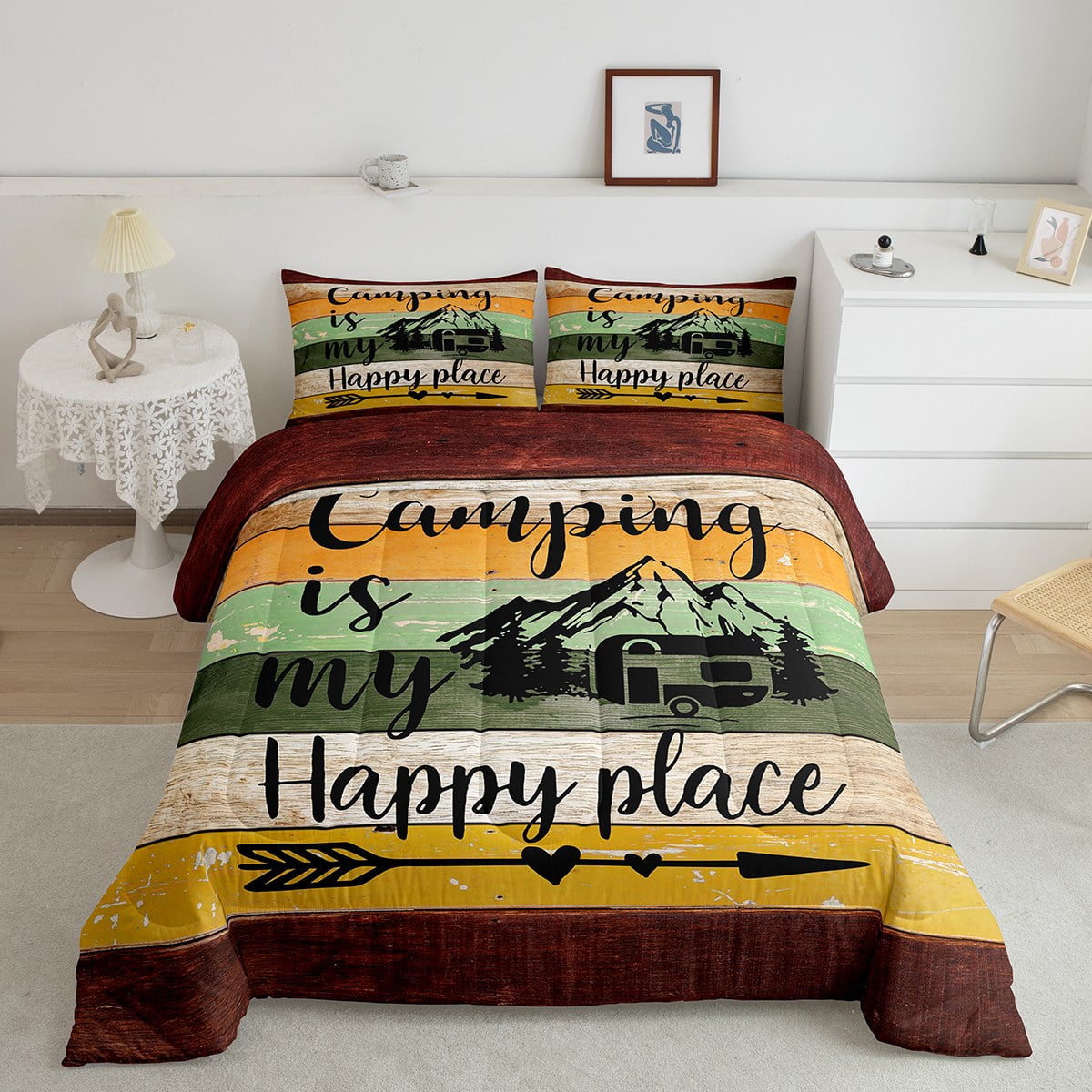 Happy Camping Bedding for Child,Camper Comforter Set for Travel ...