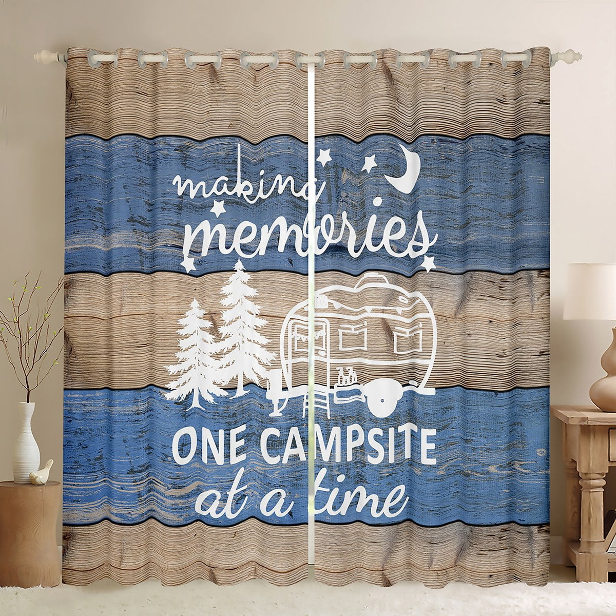 Happy Camping Blackout Curtains,Camper Curtains & Drapes,RV Camping Car ...