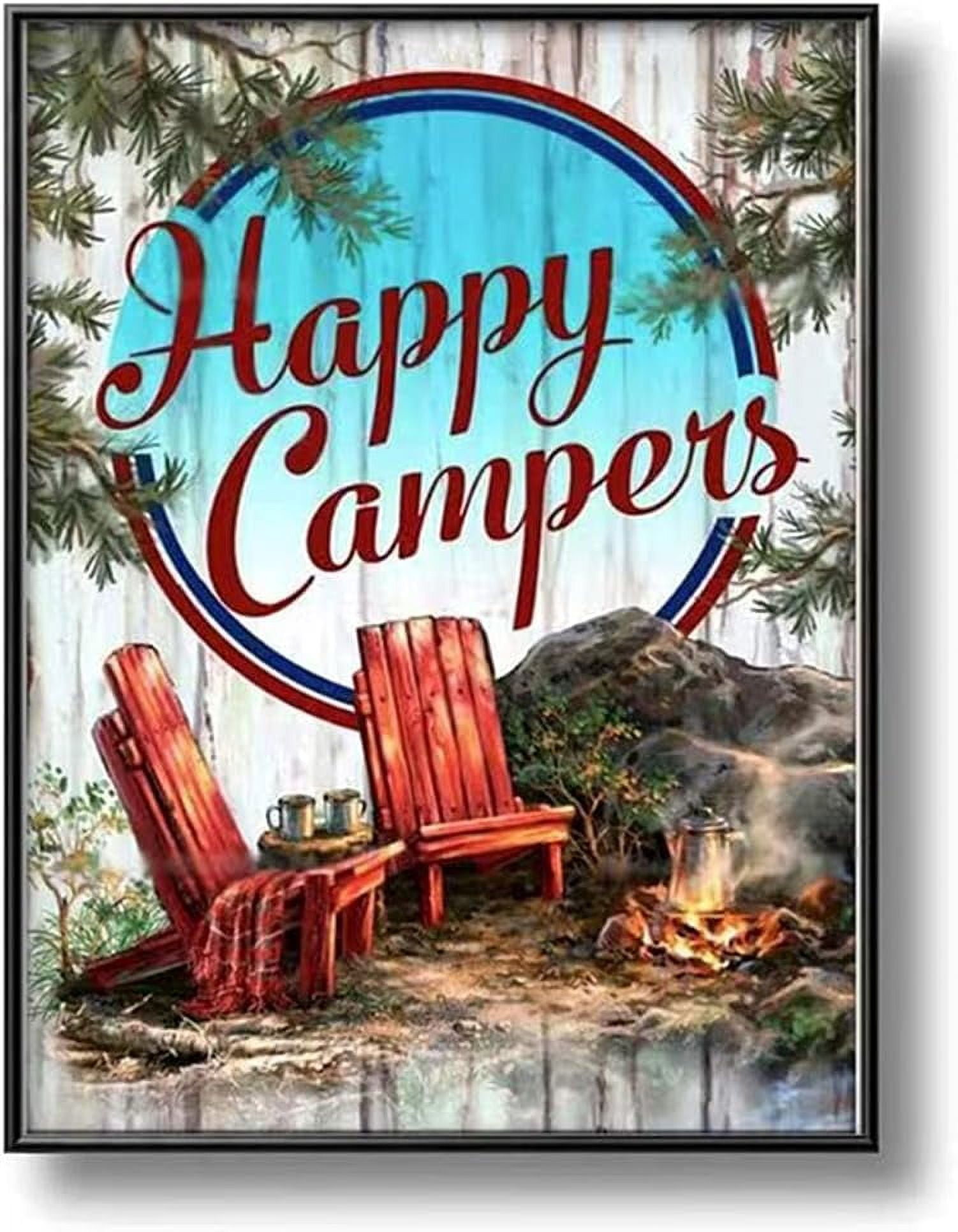 Happy Camping Diamond Art Painting Kits, 5D Camping Full Drill Canvas ...