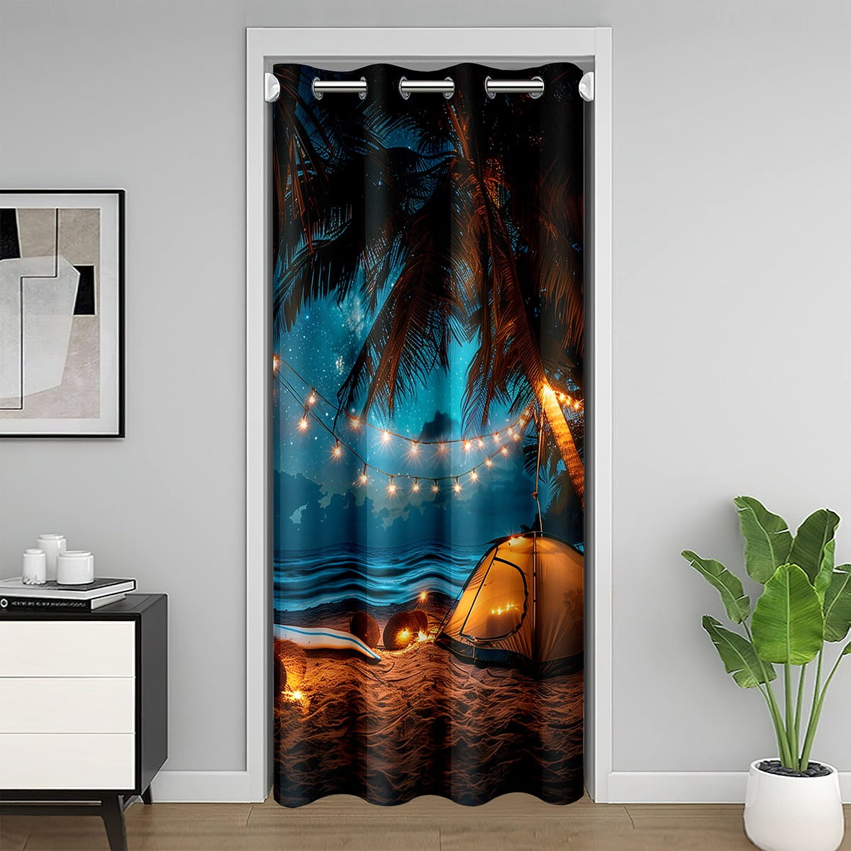 Happy Camping Door Curtains for Doorways Privacy 42"W X 84"L,Camper ...