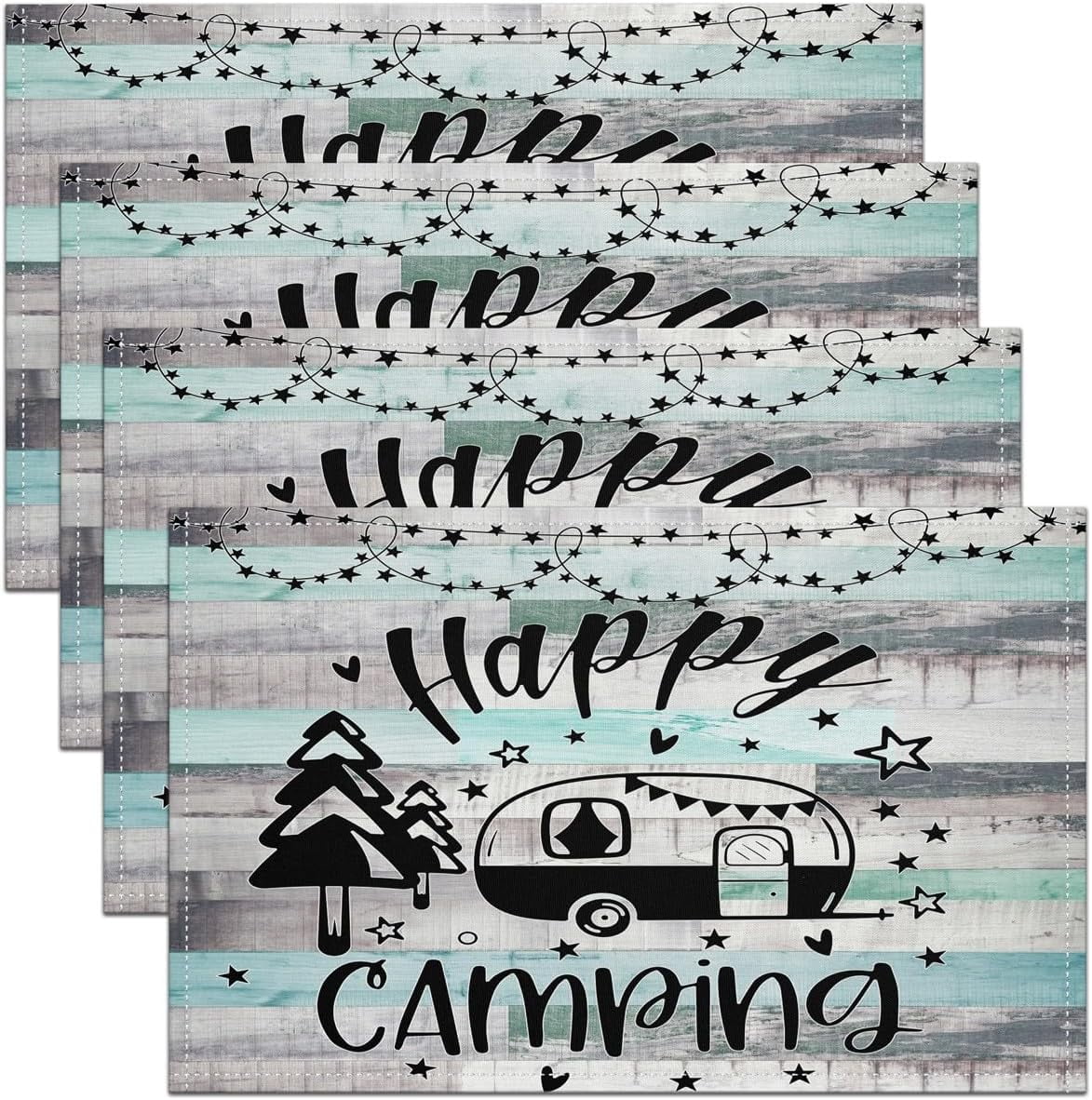 Happy Camping Table Mats Placemat Camper Placemats Set of 4 RV Decor ...
