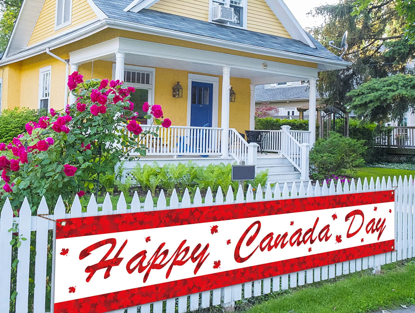 Happy Canada Day Banner Large Outdoor Banners Canadian Party Hanging ...