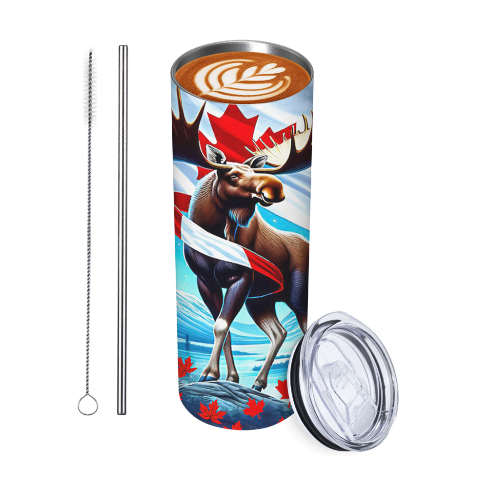Happy Canada Day Moose 20oz Coffee Mug Cup,Stainless Steel Thermos ...