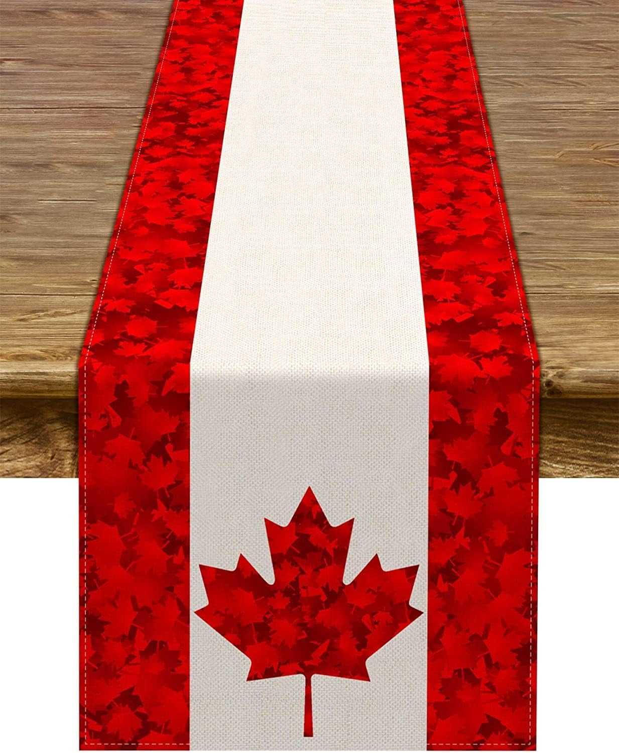 Happy Canada Day Table Runner Canadian National Day Maple Leaf ...
