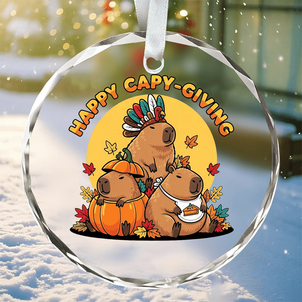 Happy Capy Giving Capybara Thanksgiving Ornament Home Decoration ...