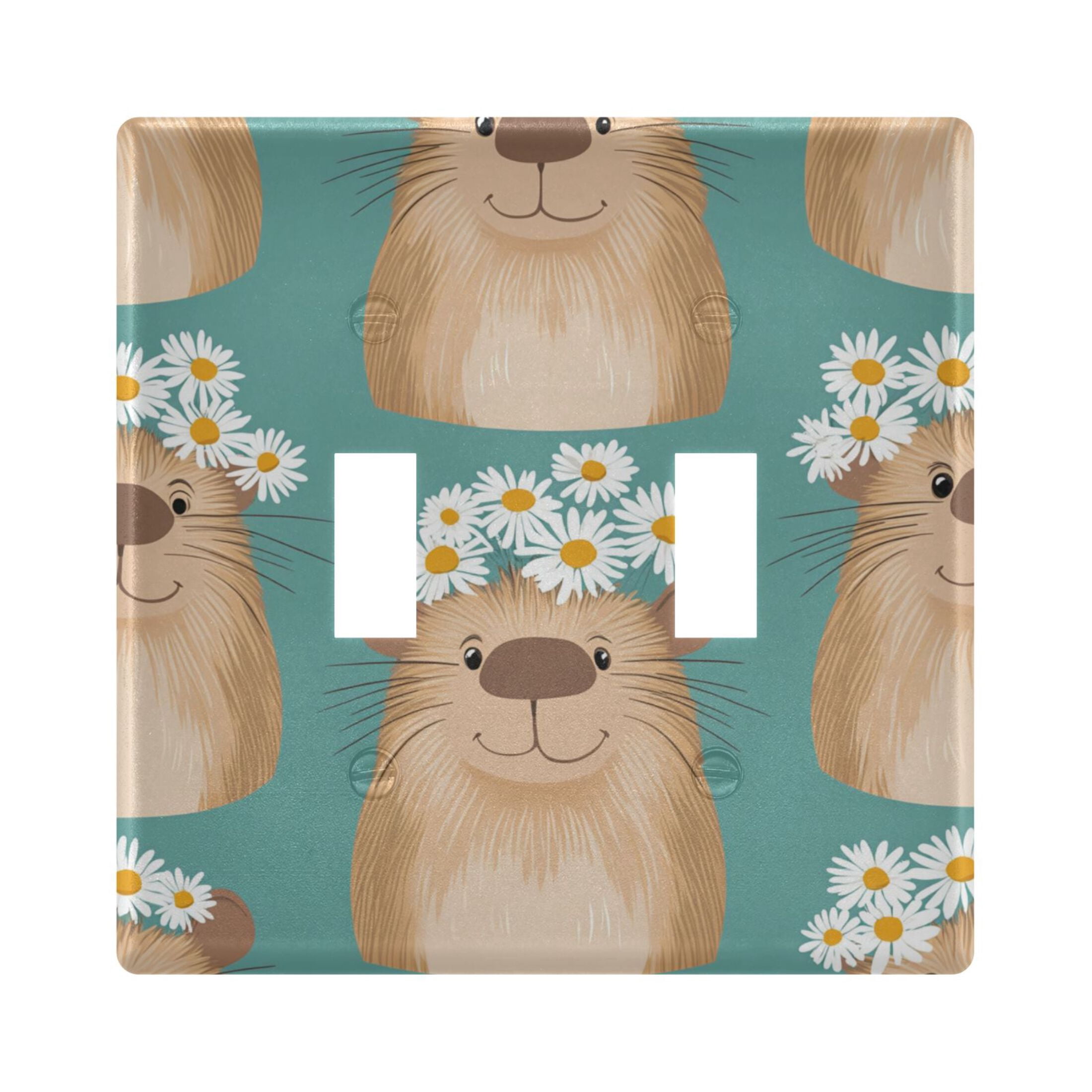 Happy Capybaras with Flower Garlands Light Switch Cover Electrical ...