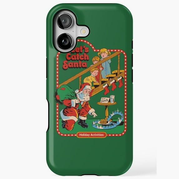 Happy Catch the Claus Holiday Humor Case for iPhone 17 through 11 Pro ...