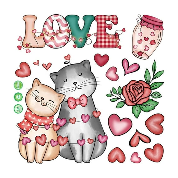Happy Cats Window Decal Static Cling Sticker For Glass Door Showcase ...
