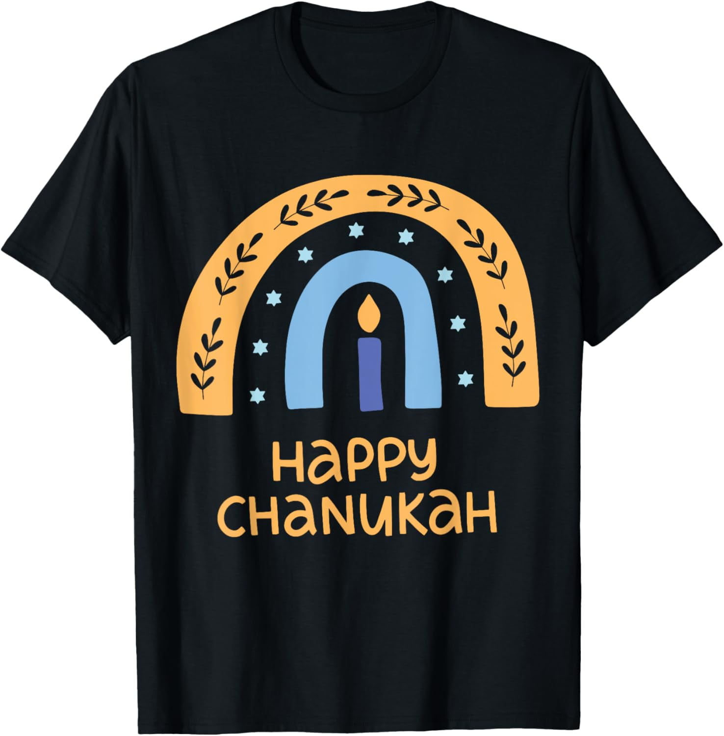 Happy Chanukah | Hanukkah T-ShirtMen and women, Black T-shirt, size ...