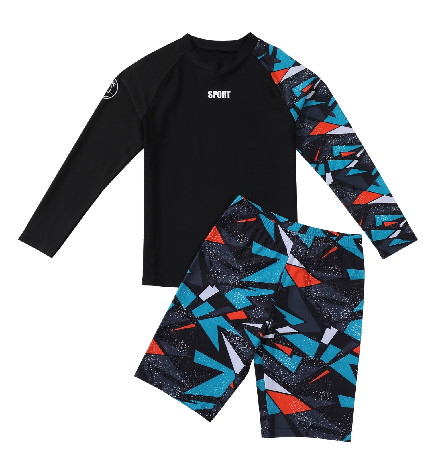 Happy Cherry Boys Swimsuit Rash Guard Two Piece Long Sleeve Kid ...