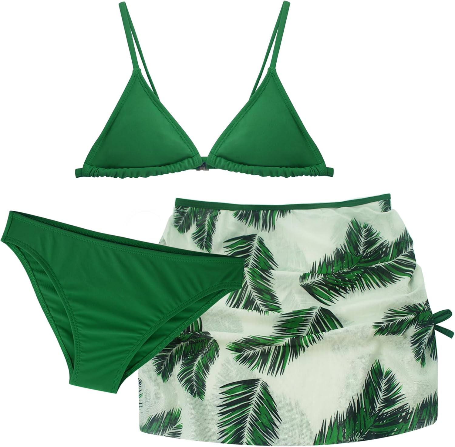 Happy Cherry Girls 3 Pieces Bikini Set Floral Print Wrap Swimsuit ...