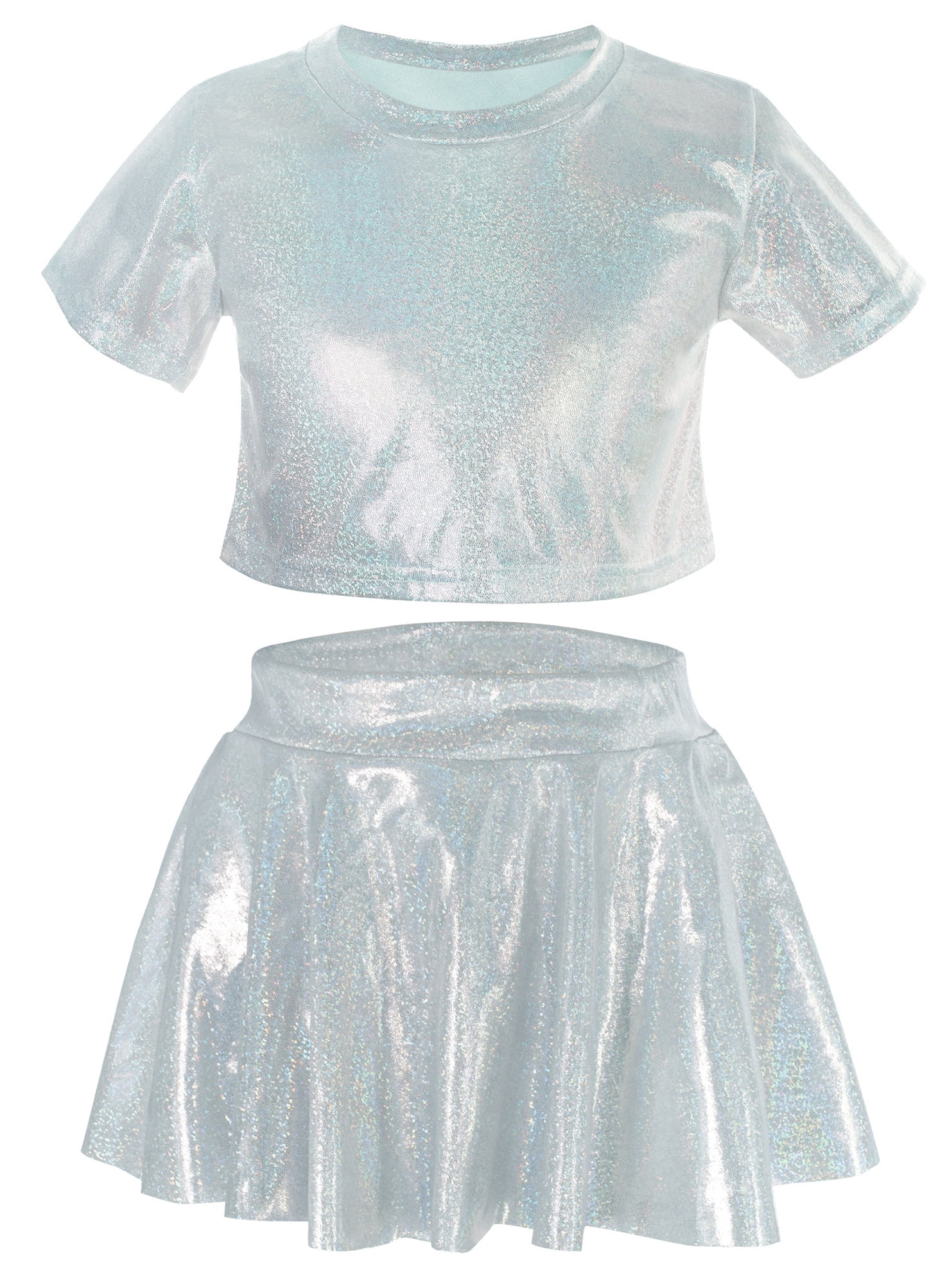 Happy Cherry Girls Metallic Dance Outfits Sequin Hip Hop Tops Raves ...