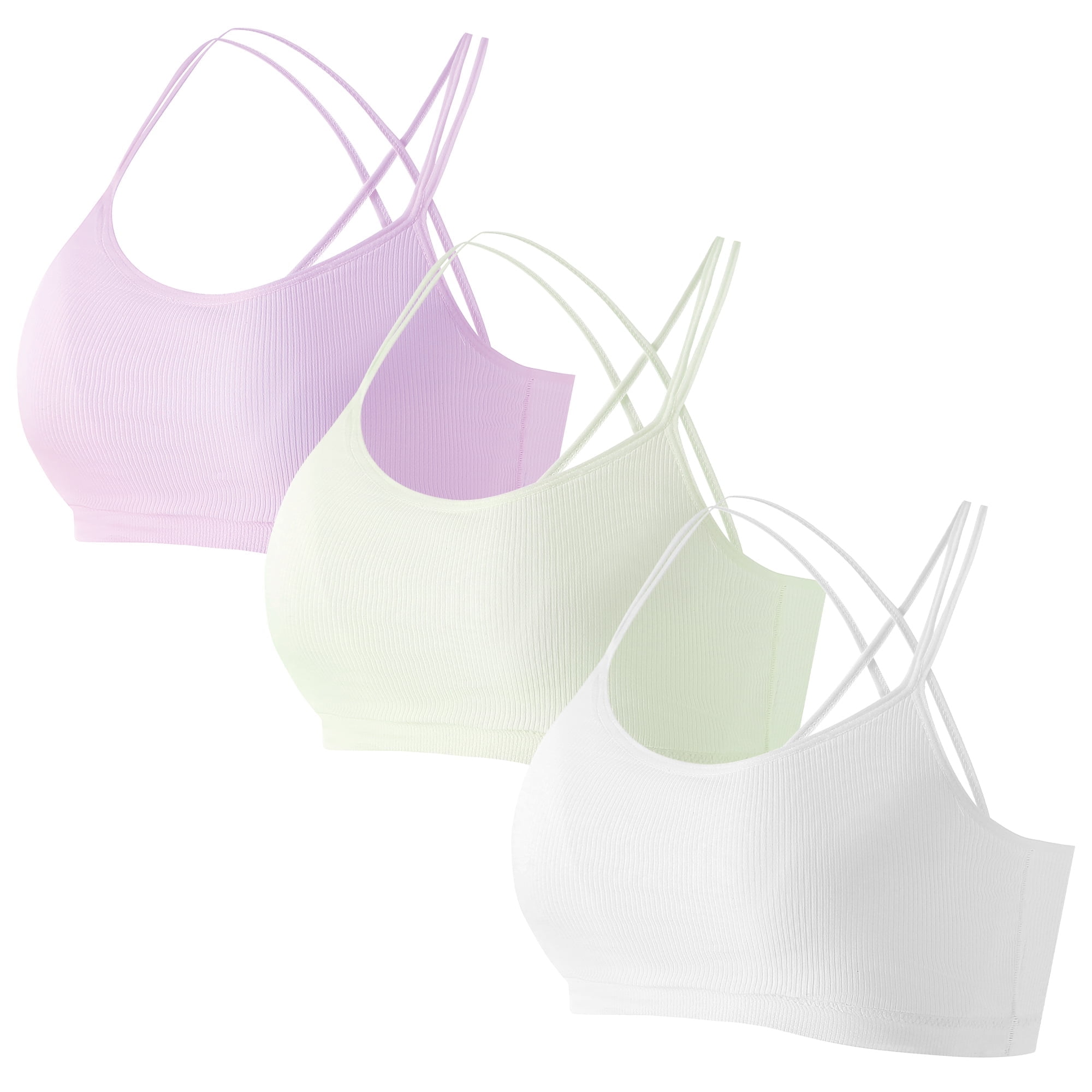 Happy Cherry Training Bras for Girls Cotton Sports Bras Kids Racerback ...