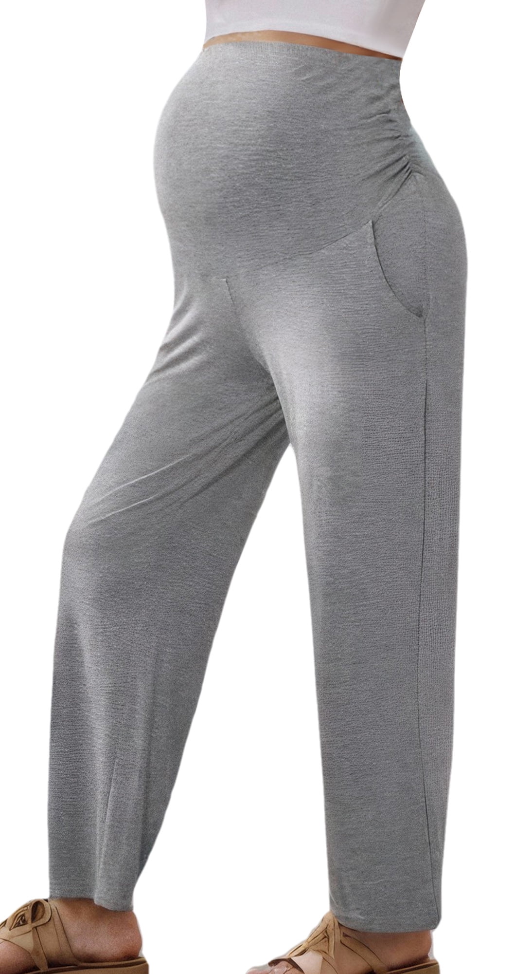 Happy Cherry Women's Maternity Pants Wide Leg Maternity Straight Pants ...