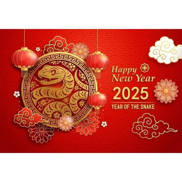 Happy Chinese New Year 2025 Backdrop 7x5ft Lunar New Year Backdrops for ...
