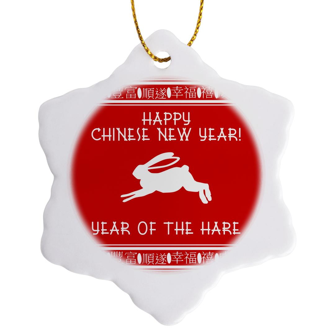 3drose, Happy Chinese New Year - Year of the Hare Zodiac Sign Red and ...