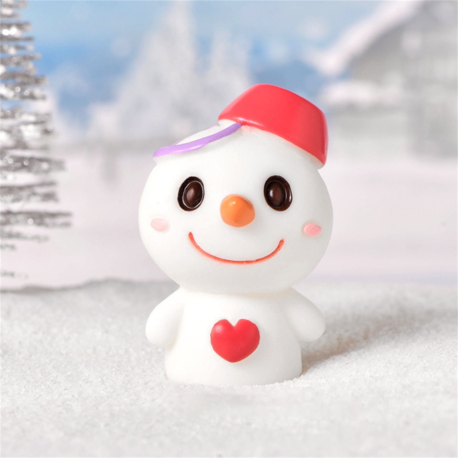 Happy Christmas Santa Snowman Couple Micro Snowy Decoration Crystal ...