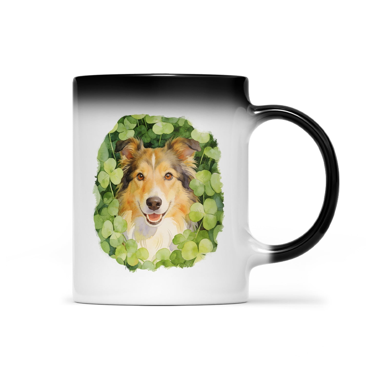 Happy Collie Welcome St Patrick's Day Lucky Shamrocks Clover Heat Color ...