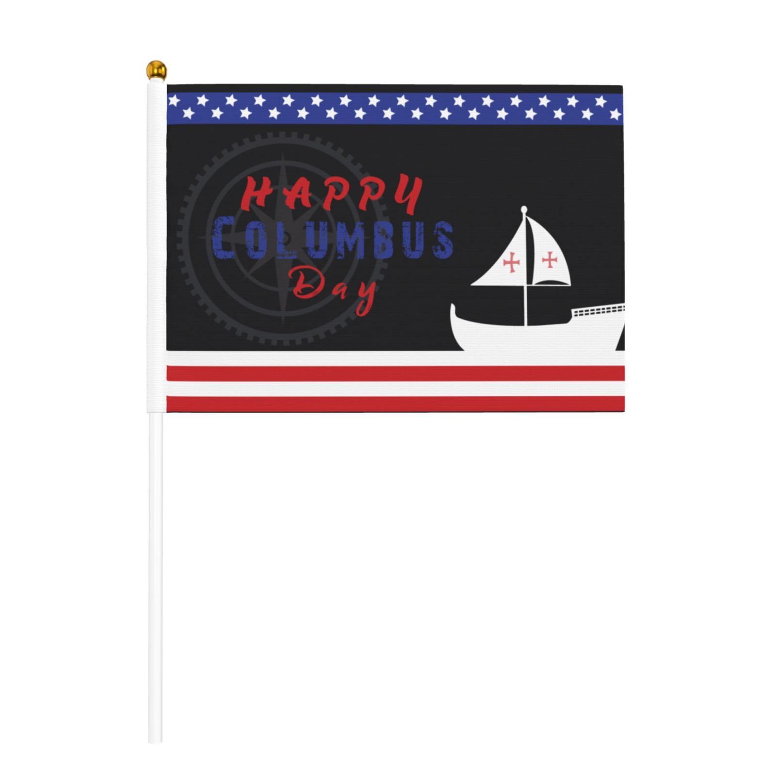 Happy Columbus Day Flag Small Mini Hand Held Flags Small Miniature ...