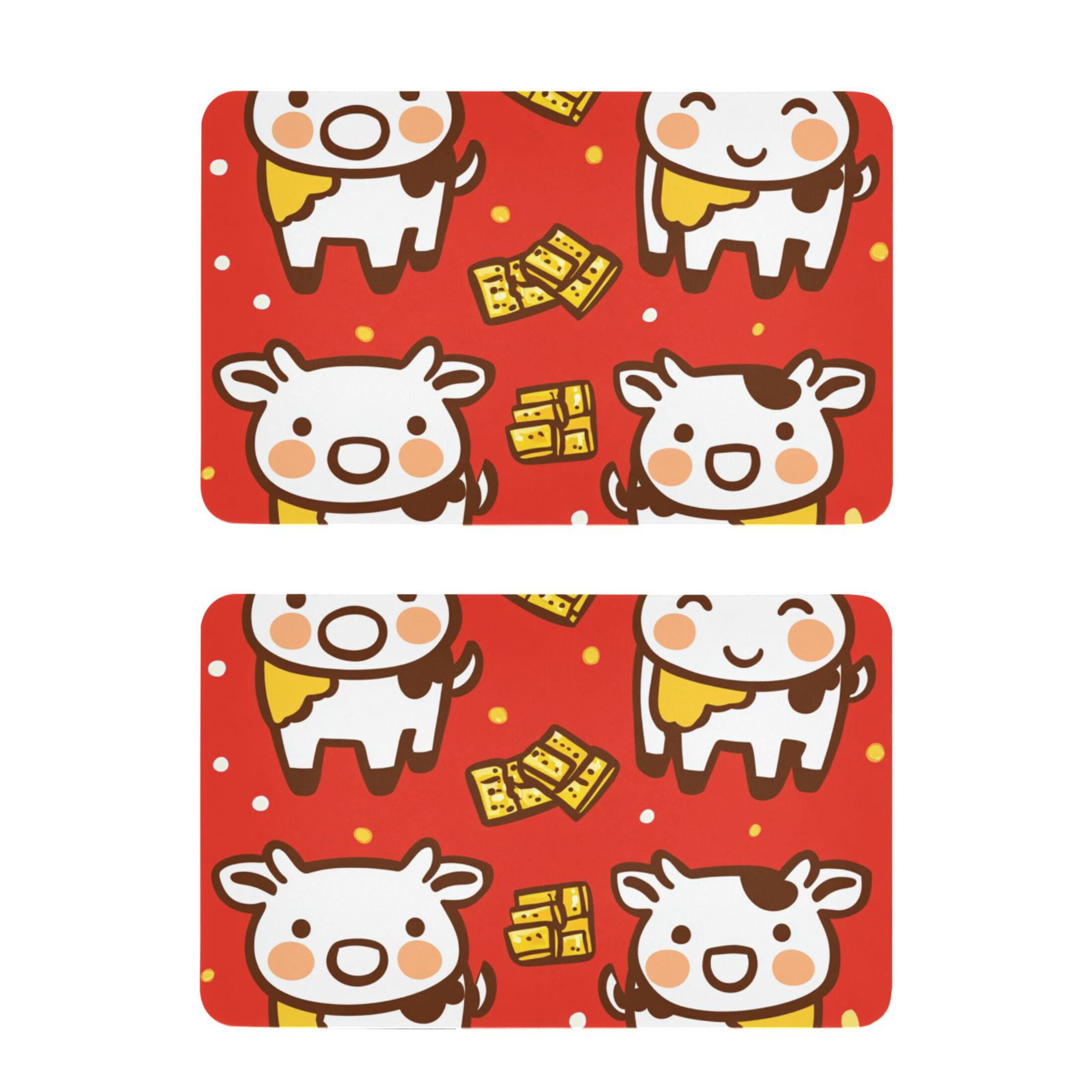Happy Cows on Red Fridge Magnets Square Refrigerator Magnets Decorative ...