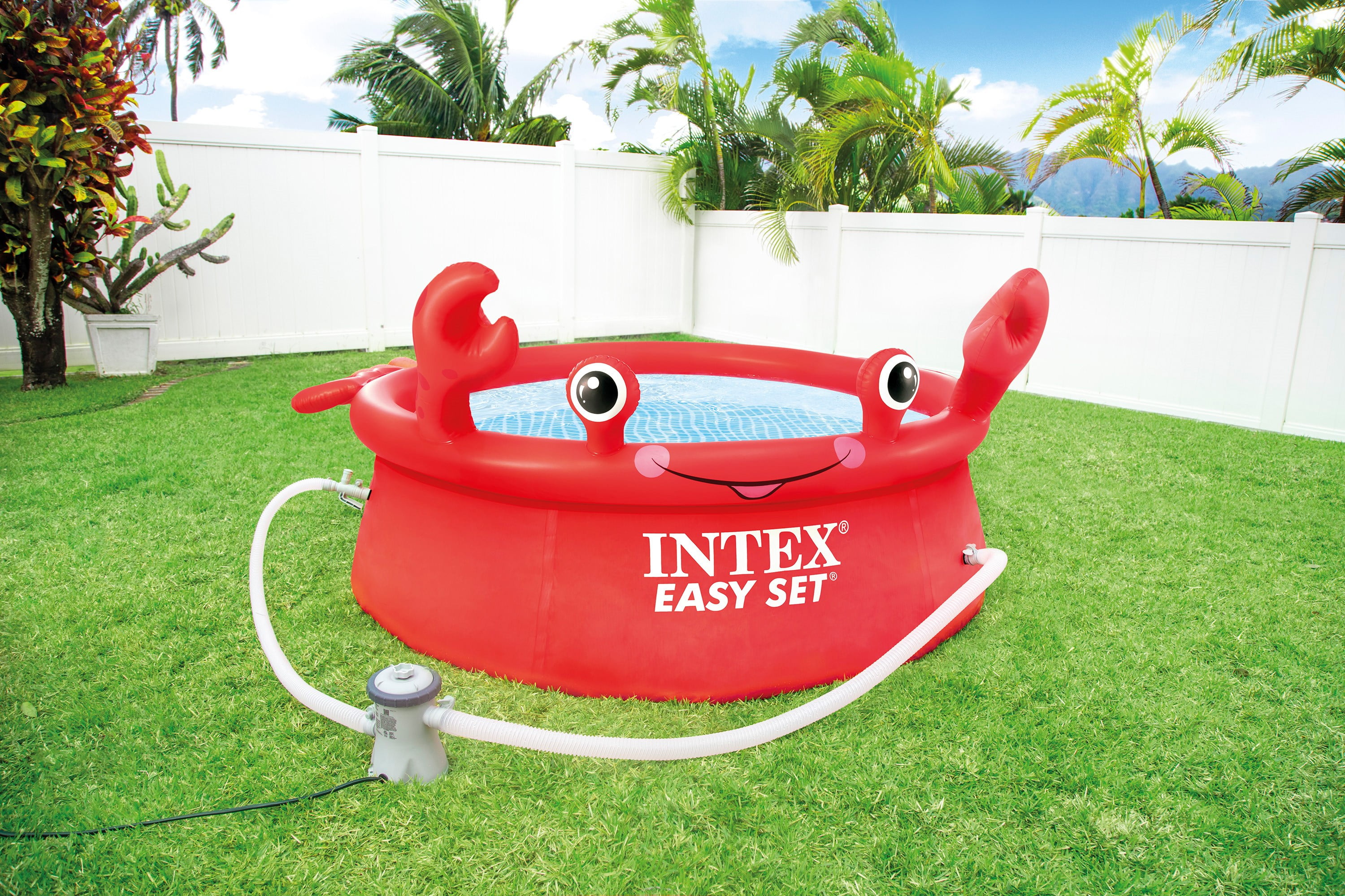 Open Box Happy Crab Easy Set 6ft x 20in Round Inflatable Ring Kiddie ...
