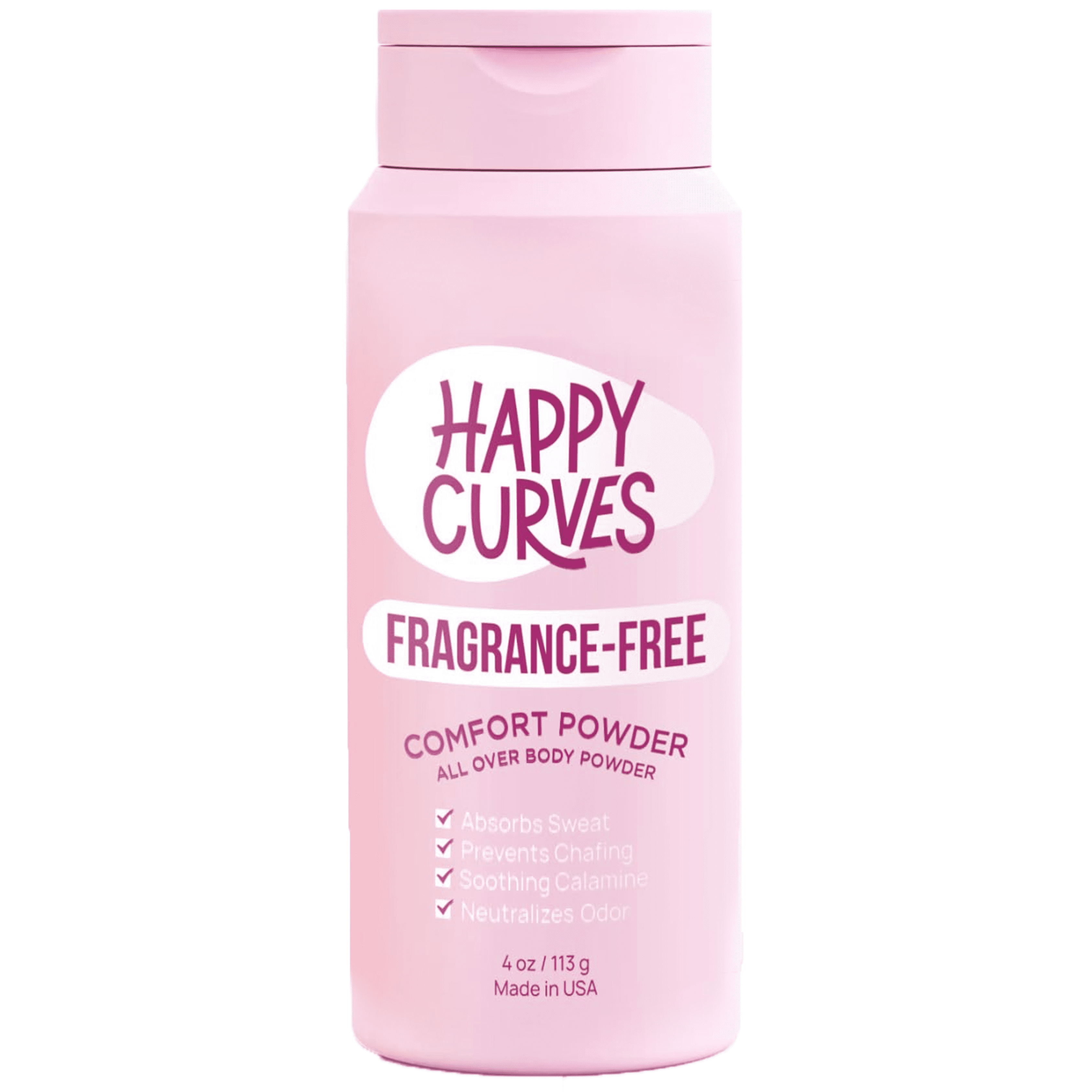 Happy Curves Comfort Powder for Women, Talc-Free Anti Chafe Deodorant ...