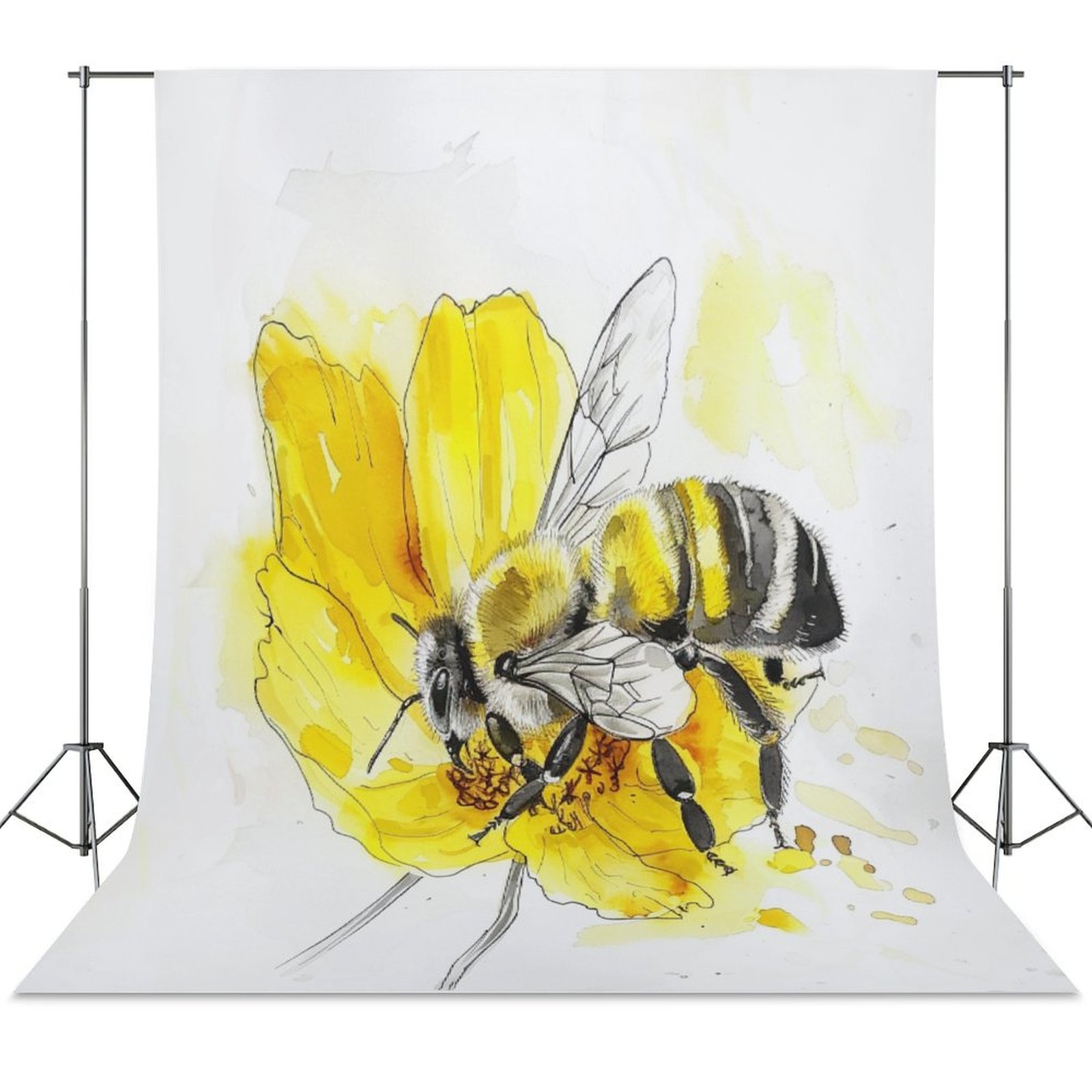 Happy Cute Bees Backdrops for Photography for Party Backdrop Wedding ...